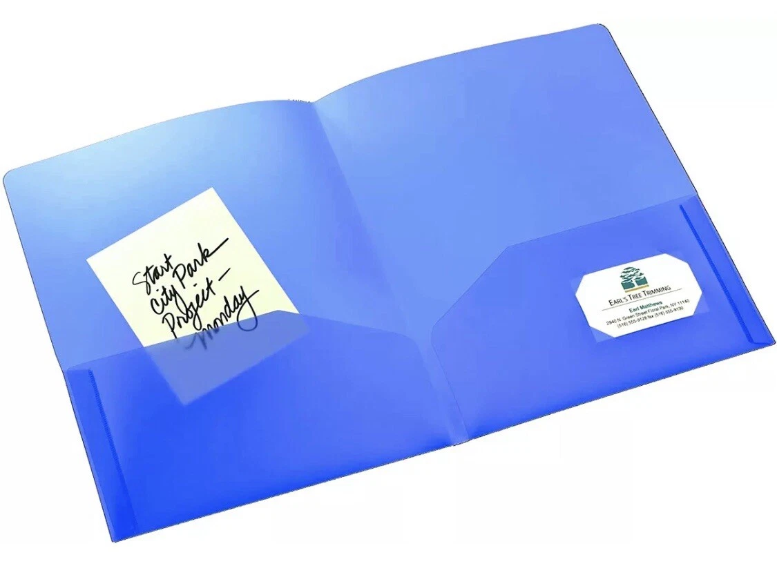 Plastic Pocket Brad Folders With S