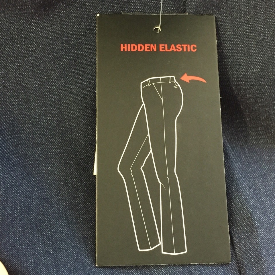 NWT Briggs Womens Sz 14 Comfort Waistband Blue Pants Hidden Elastic ...