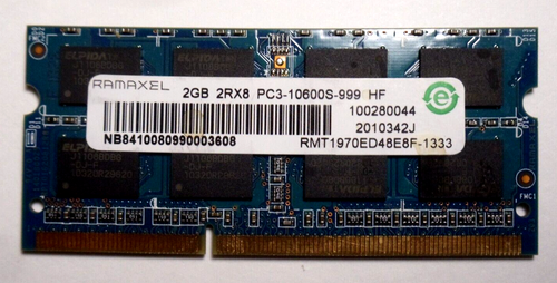 HP Pavilion dm4 RAMAXEL SO-DIMM 2GB RAM Memory Board PC3-10600S-999 / ...