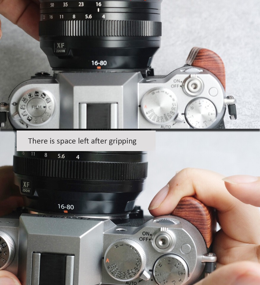 Camera Wood Hand Grip Handle Aluminum Base Board For Fuji Fujifilm XT50 ...