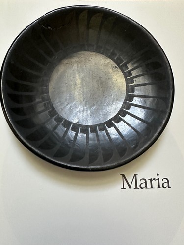 Maria & Popovi Da San Ildefonso Pottery Blackware Feather Plate/ Tray 5 ...