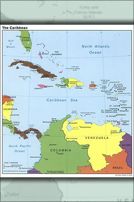 Poster, Many Sizes; Cia Map Of The Caribbean 1990 Cuba Puerto Rico | eBay