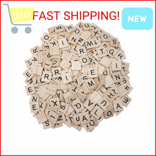 400 PCS Wood Scrabble Tiles DIY Wooden Scrabble Letters for Spelling ...