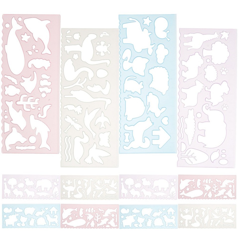 24 Pcs Animals Drawing Molds Kids Paint Templates Stencils for Painting ...