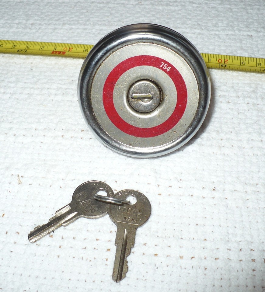Vintage Locking Gas Cap 754 w/2 keys Stant ? Keys ST611 All-Lock Selma ...