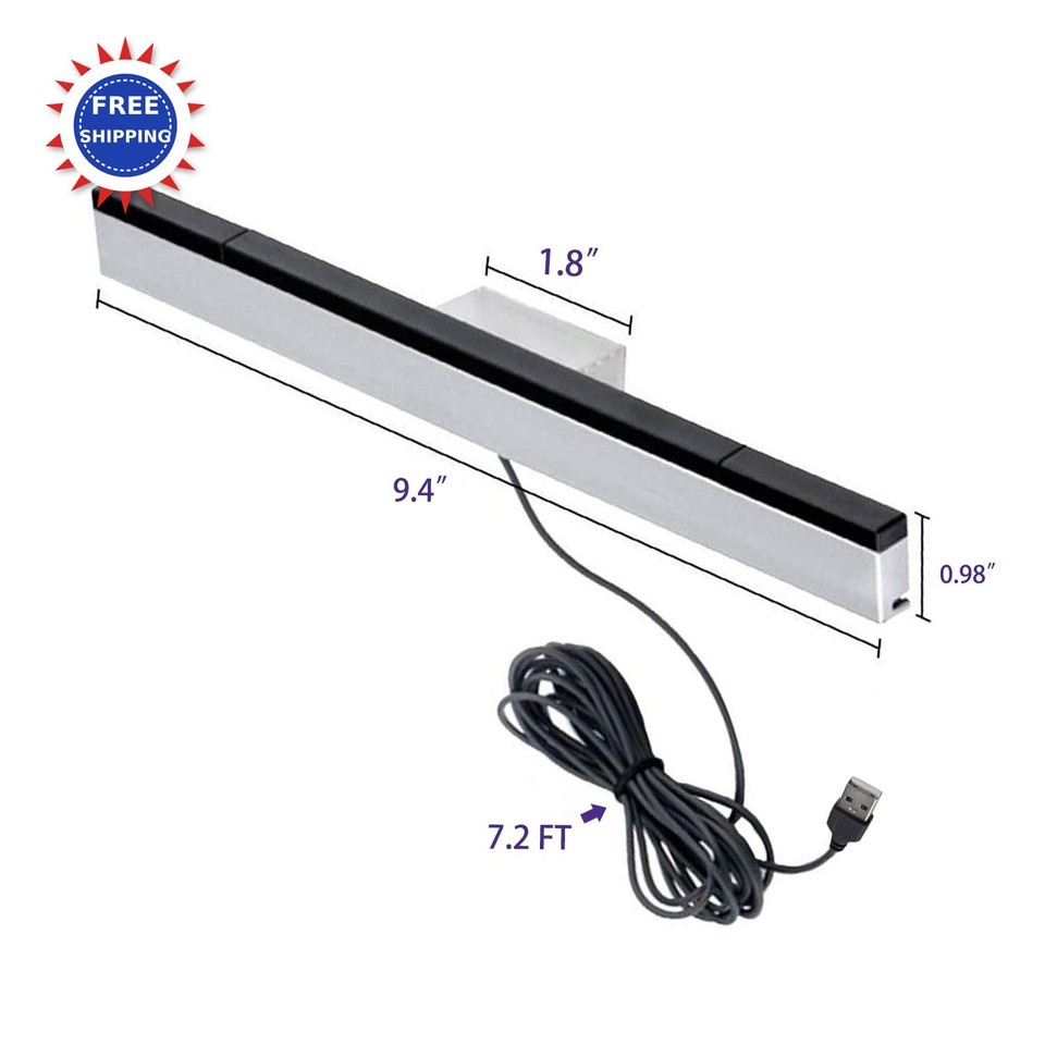 Xahpower USB Sensor Bar for Wii Replacement Wired Infrared Ray Nintendo ...