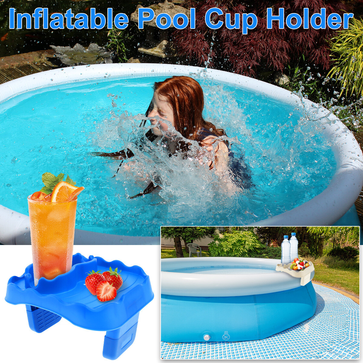 2Pcs AU Hot Tub Table Tray Adjustable Hot Tub Side Table with 2 Cup ...