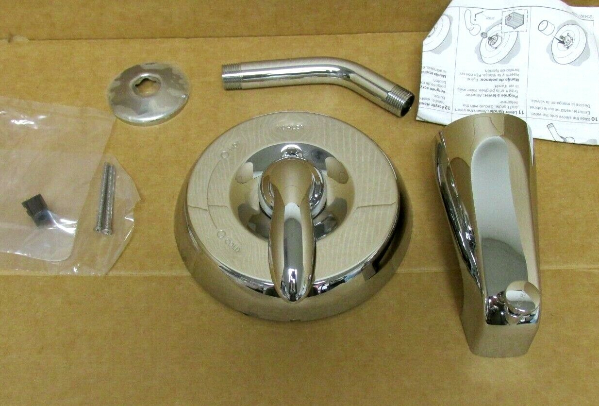 Kohler P15601-4Y-CP Coralais Lever Handle Tub And Shower Trim, Chrome ...