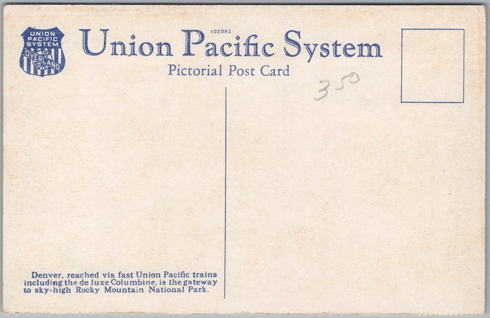 Estes Park Rocky Mountain National Park Union Pacific Postcard M168 | eBay