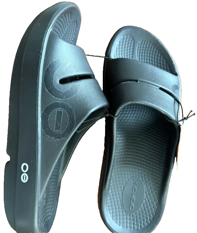 OOFOS OOahh Sandals Black Slides Women's US 9 Men's US 7 Unisex Adult | eBay