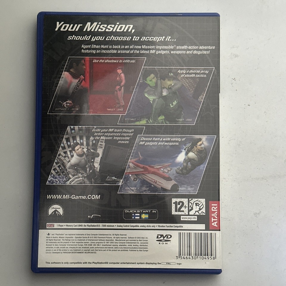 Mission: Impossible: Operation Surma for Sony Playstation 2 PS2 Game ...