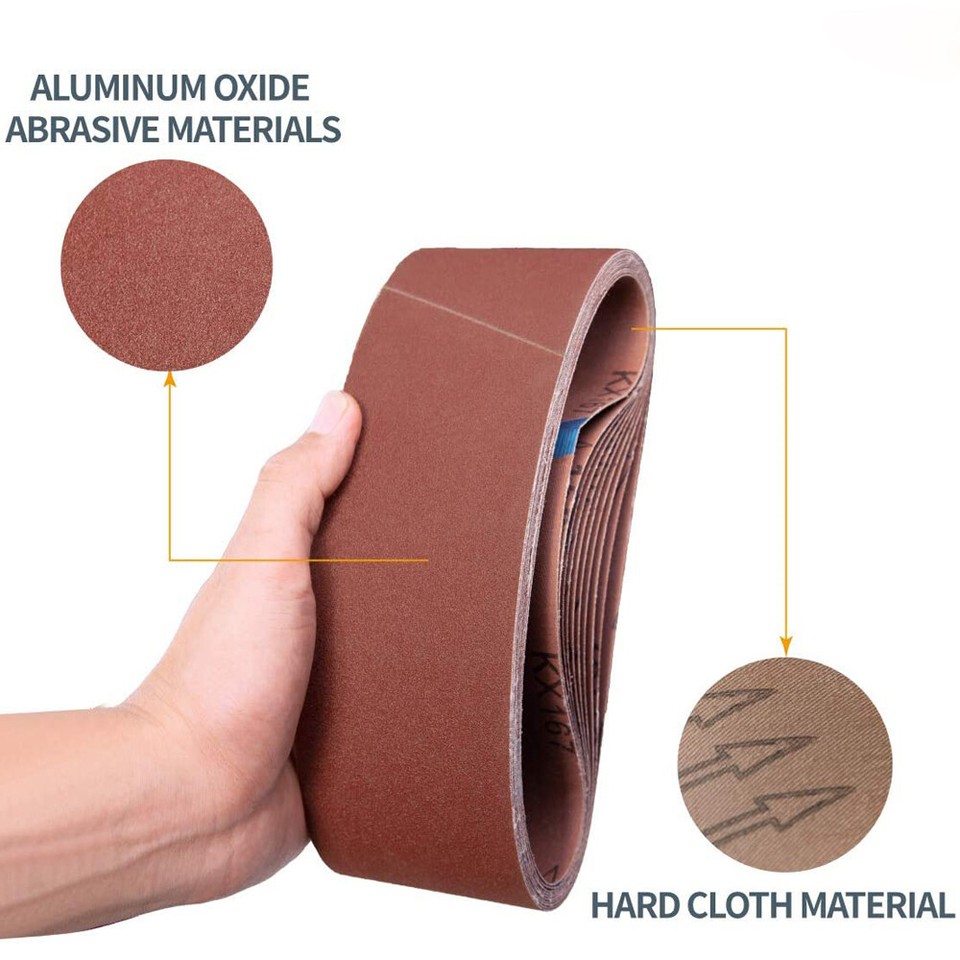 20PCS Belt Sander Sandpaper 3x21 Sanding Belts 40 60 80 120 150 240 400 ...