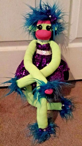 Stuffed Plush Animal Custom Handmade Furry Toy Sock Monkey Penelope The ...