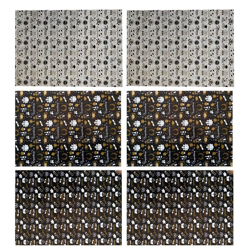 6 Sheets Graduation Theme Wrapping Paper Graduation Gift Bouquet ...