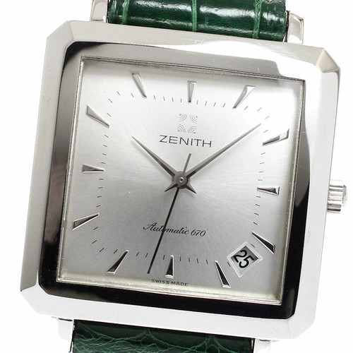Zenith Elite Square Date Auto Men's Watch AB condition Good From Japan ...