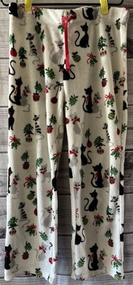 Christmas Cat Fuzzy Pajama Pants Used Woman’s Medium | eBay