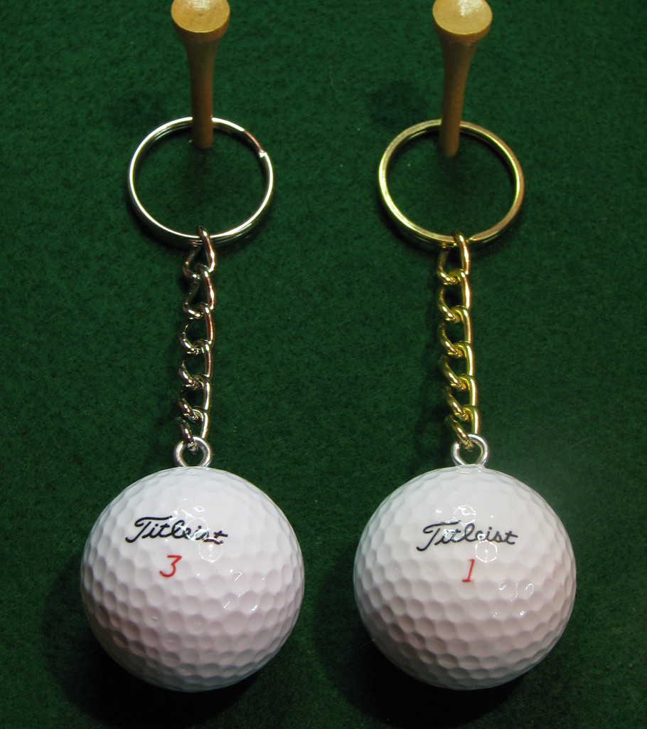 Golf Ball Keychain -Great golf cart spare key accessory- Real Titleist ...