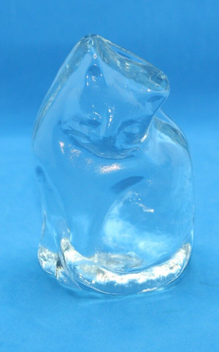 Blenko Clear Art Glass Cat Paperweight Figure 2017 4"H | eBay
