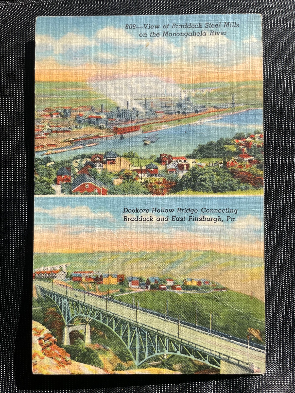 1946 Braddock Steel Mill & Dockers Hallow Bridge Pittsburg, PA Postcard ...