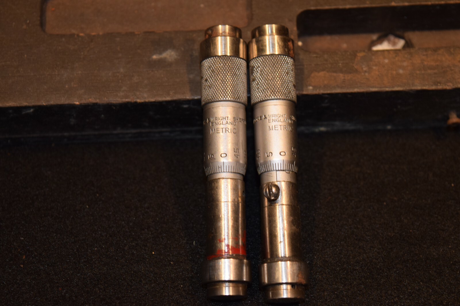 Vintage Moore & Wright End Measuring Rod & Inside Micrometer Boxed Set ...