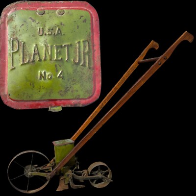 Antique Planet Jr No.4 Garden Planter w/ Handles Farm Seeder Yard Art ...