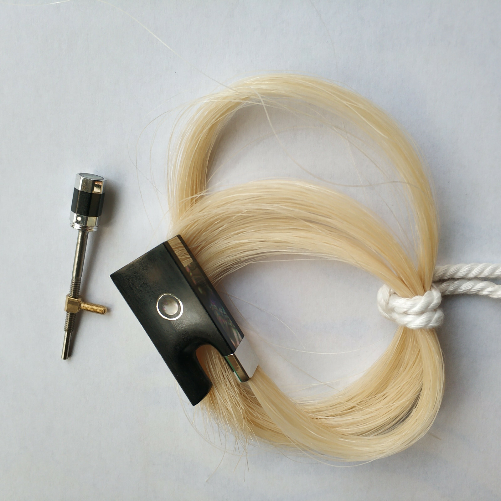 4/4 Violin Bow Frog Ebony AAA Bow Rehair Fitted Eyelet Hole Drilled ...