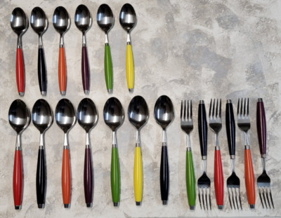 Fiesta Fiestaware Flatware Silverware Mixed Set Multi Color 19 Pc Lot ...