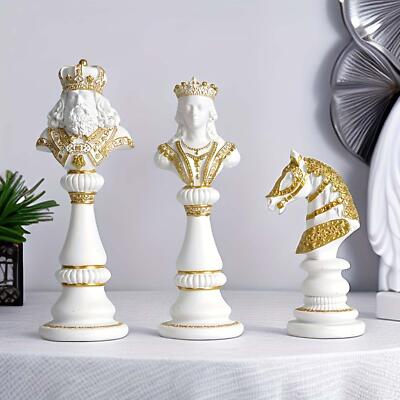 Resin Figurine, Chess Statue, Craft Collection, Indoor Chess Sculpture ...