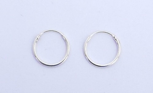 Small Plain Silver Hoops - 177D1 | eBay