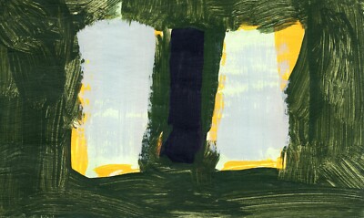 "Modern Reflection" - Original Green Blue Yellow Organic Shapes Blocks ...