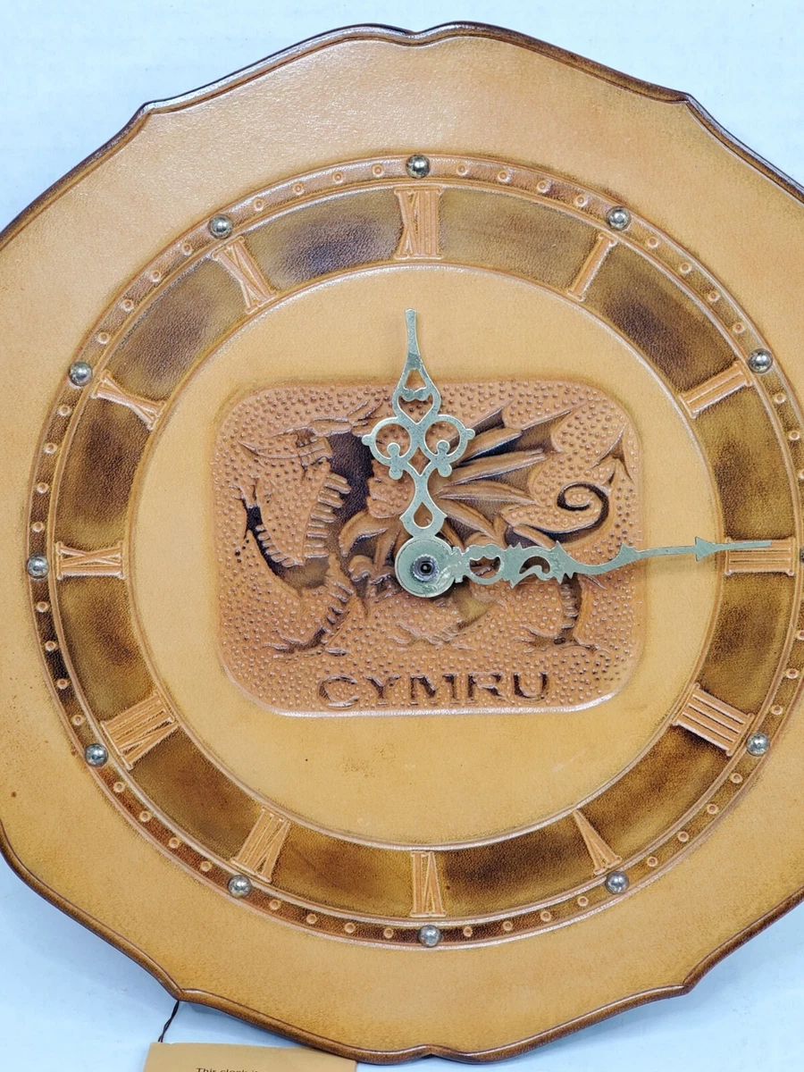 cheap outlet sales Leather Plated Wall Clock