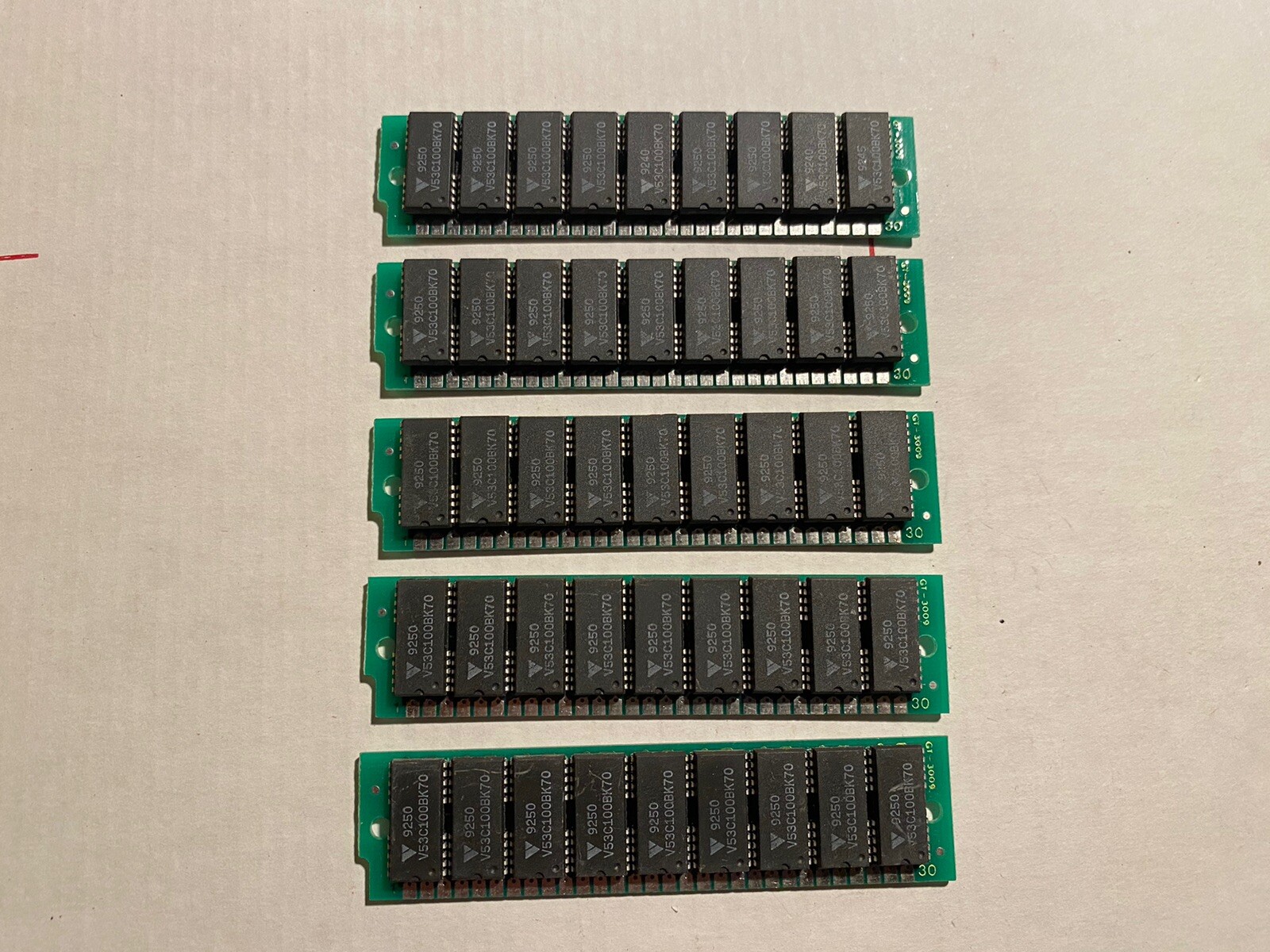 Lot of 5x 1MB SIMM 30Pin 9-Chip Parity 70ns Memory For Apple Macintosh ...