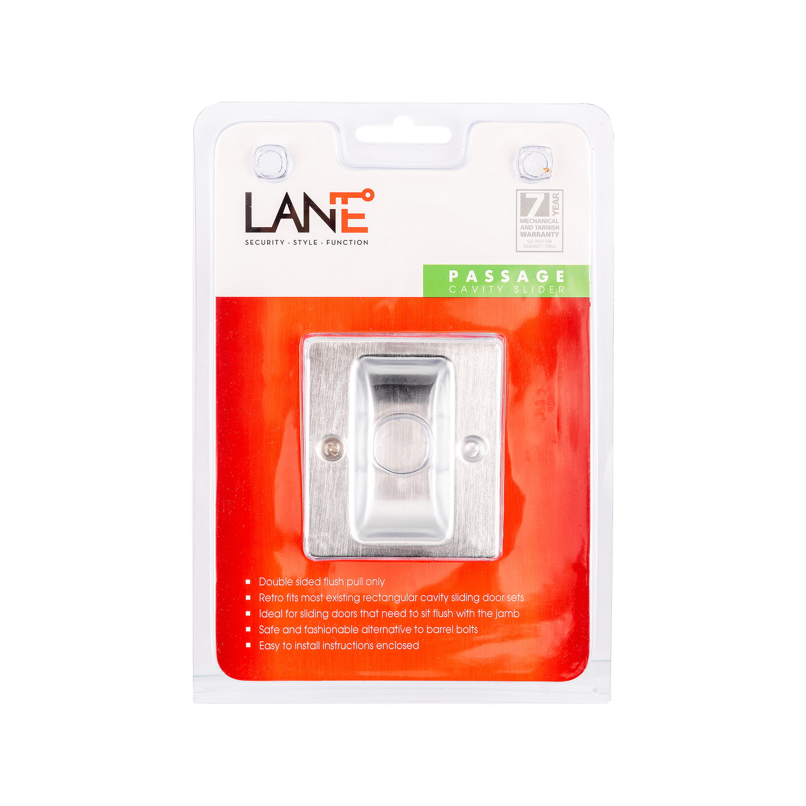 Lane Satin Chrome Plated Passage Cavity Door Lock 54mm Cross Bore Hole ...