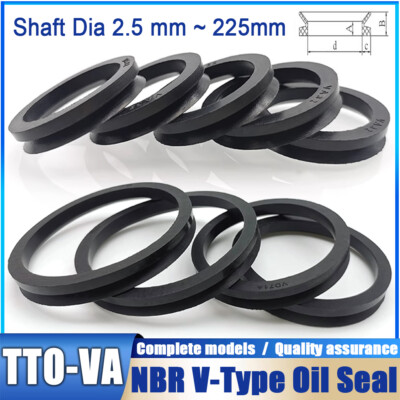 V-Type Oil Seal Rotating Axis Sealing VA Shaft Dia 2.5 Mm ~ 225mm NBR ...