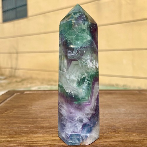 262G Natural fluorite crystal pillar wand Obelisk earth restoration | eBay