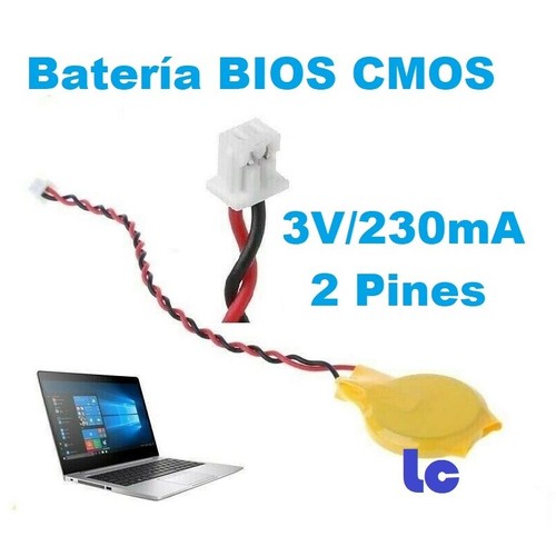 Batería Pila Alimentación CMOS BIOS - 3V 230mAh - 2 Pin - Ordenador ...