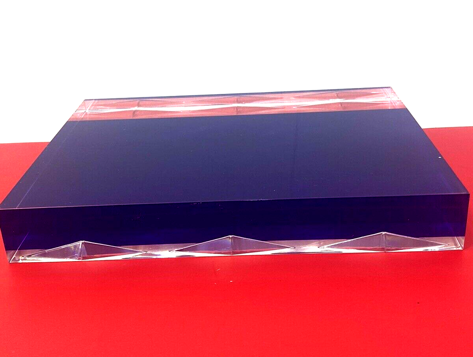 A7014-15-16 Freestanding Acrylic with Blue Background and Carved Jewel ...