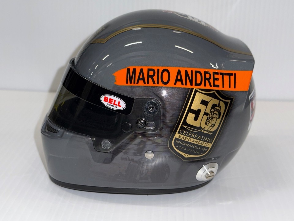 MARIO ANDRETTI, HAND SIGNED 1/2 SCALE 2019/1969 50TH INDY 500 WIN HELMET, SALE! | eBay
