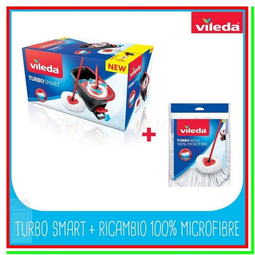 vileda turbo smart lavapavimenti rotante più 1 ricambio straccio mocio ...
