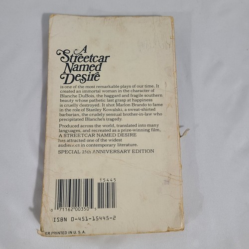 A Streetcar Named Desire by Tennessee Williams SIGNET 1947 Paperback ...