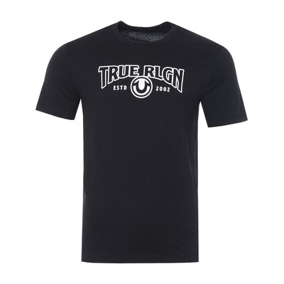 True Religion Mens TRUE RLGN Graphic Crewneck T-Shirt (Large, Black ...
