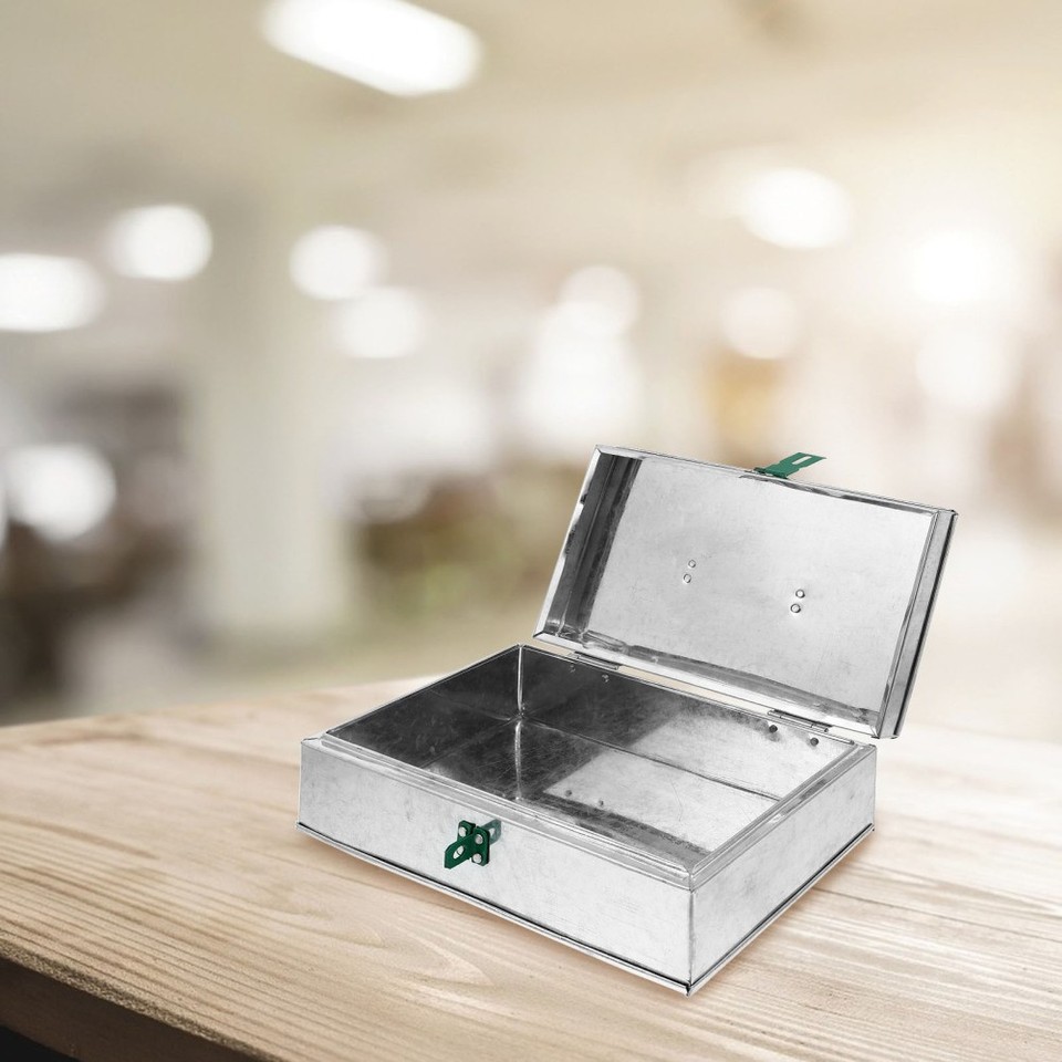 1Pc Household Iron Sheet Storage Box with Handle Lock Simple Tool Kit ...