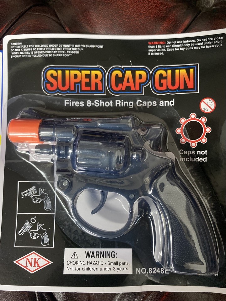 Kids Plastic Toy Gun With 8 Shot Ring Caps - Loud Sound Effects, Role ...