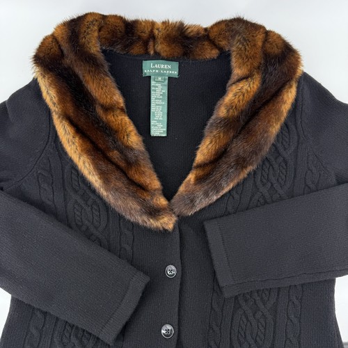 Lauren Ralph Lauren Women's Rabbit Hair Cashmere Lambs Wool Cardigan ...