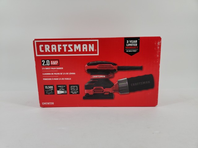 Craftsman Sheet Palm Sander 120 Volt 2 Amp 1/4 CMEW230 Dust for sale ...