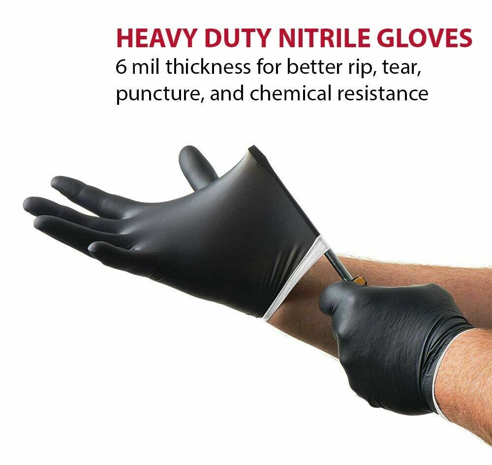 HDX Pop-N-Go Dual Layer Black Nitrile 6 Mil Gloves 10 Count One Size ...