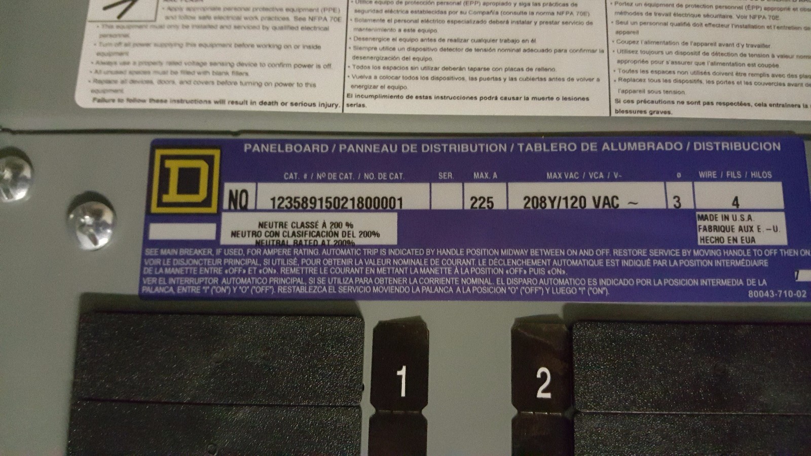 Square D NC44S HREQ with MHC2018CSB, 12358915021800001, BCPM C042S, 42 ...