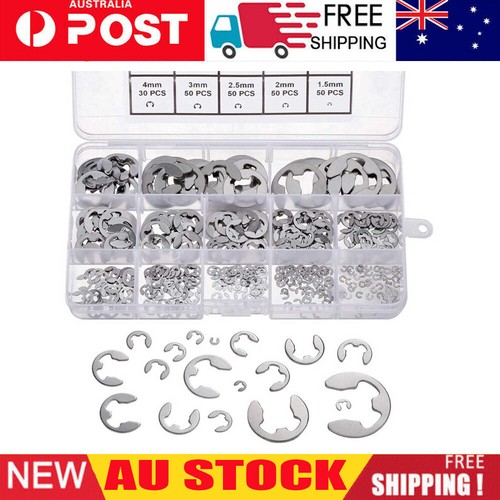 400Pcs/Set E-clip with Storage Box Snap Opening Circlip External ...