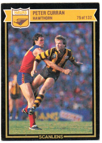 1987 AFL VFL SCANLENS FOOTBALL CARD - 75 Peter CURRAN (HAWTHORN) | eBay