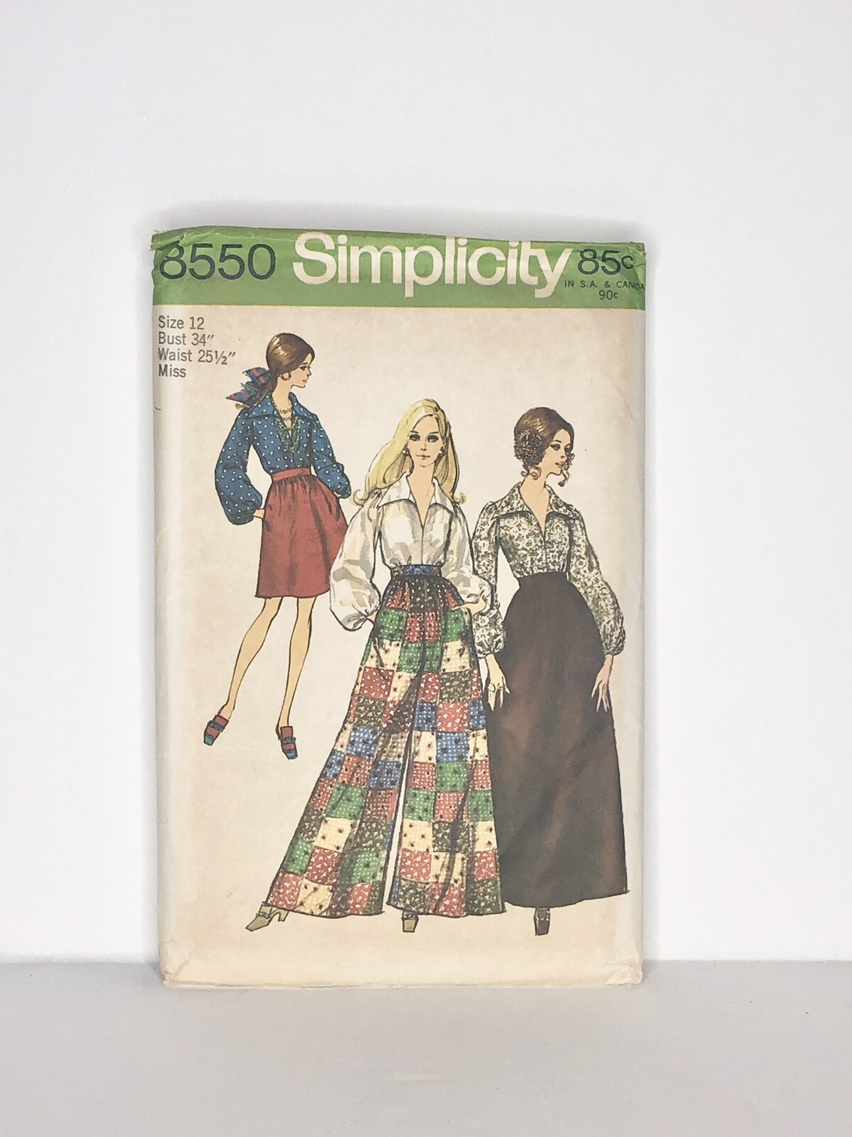 1960s vintage simplicity pattern 8550 skirt pants and blouse Size 12 ...